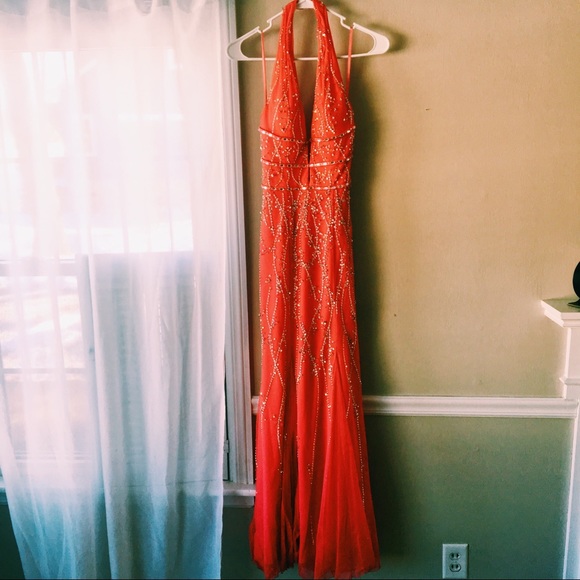 Sean Collection | Dresses | Halter Beaded Mermaid Prom Dress | Poshmark